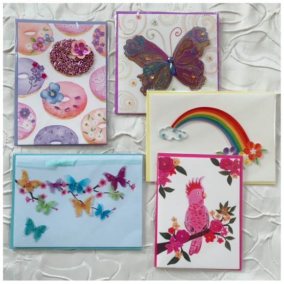 Papyrus | Office | 5 Papyrus Rainbow Quilling Butterfly Parrot ...